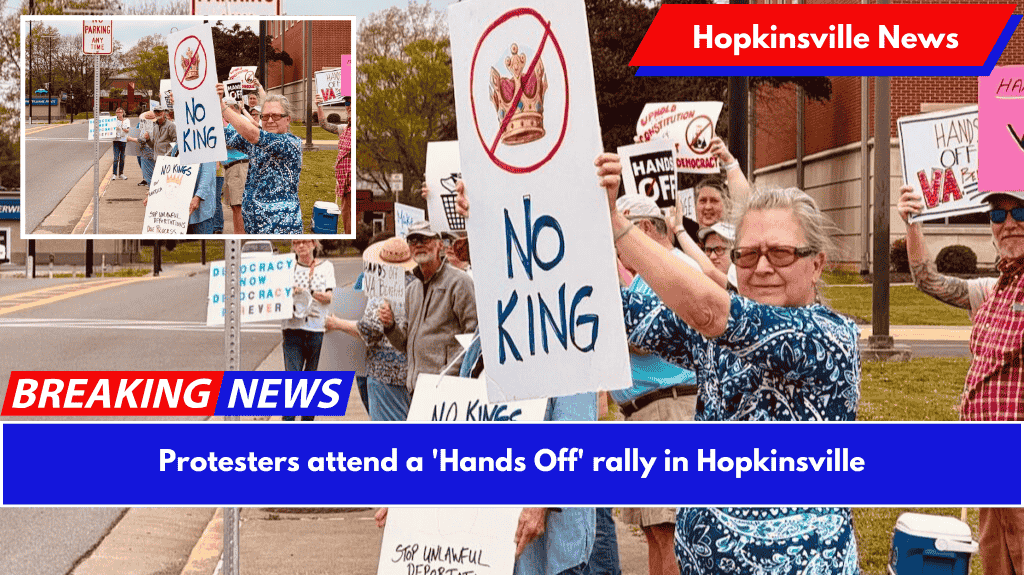 Protesters attend a 'Hands Off' rally in Hopkinsville
